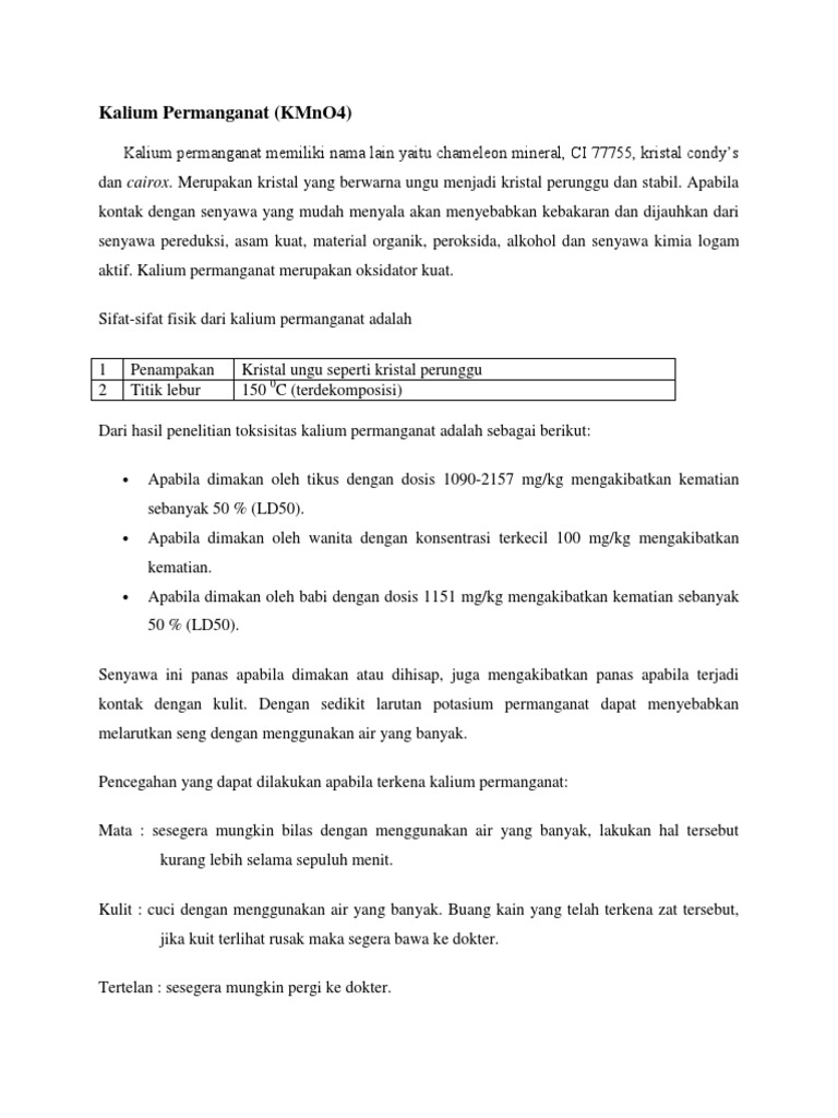 Kalium Permanganat | PDF