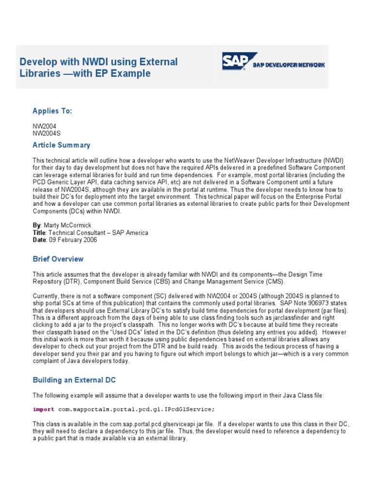 Develop With NWDI Using External Libraries | PDF | Library (Computing ...