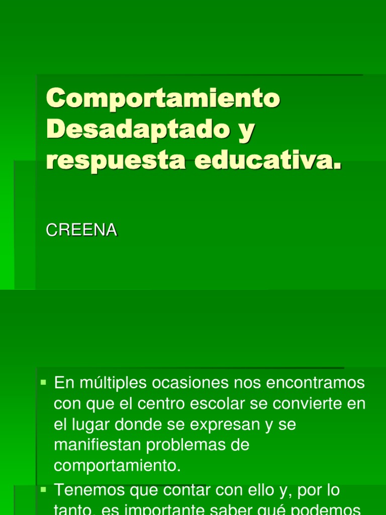 Conducta Desadaptada y Educación | PDF | Comportamiento | Acción ...