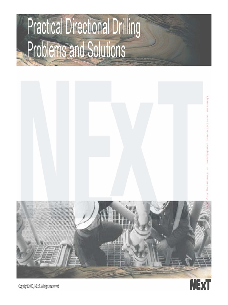 NeXT Course - Practical Directional Drilling Problems and Solutions | PDF | Wear | Drilling