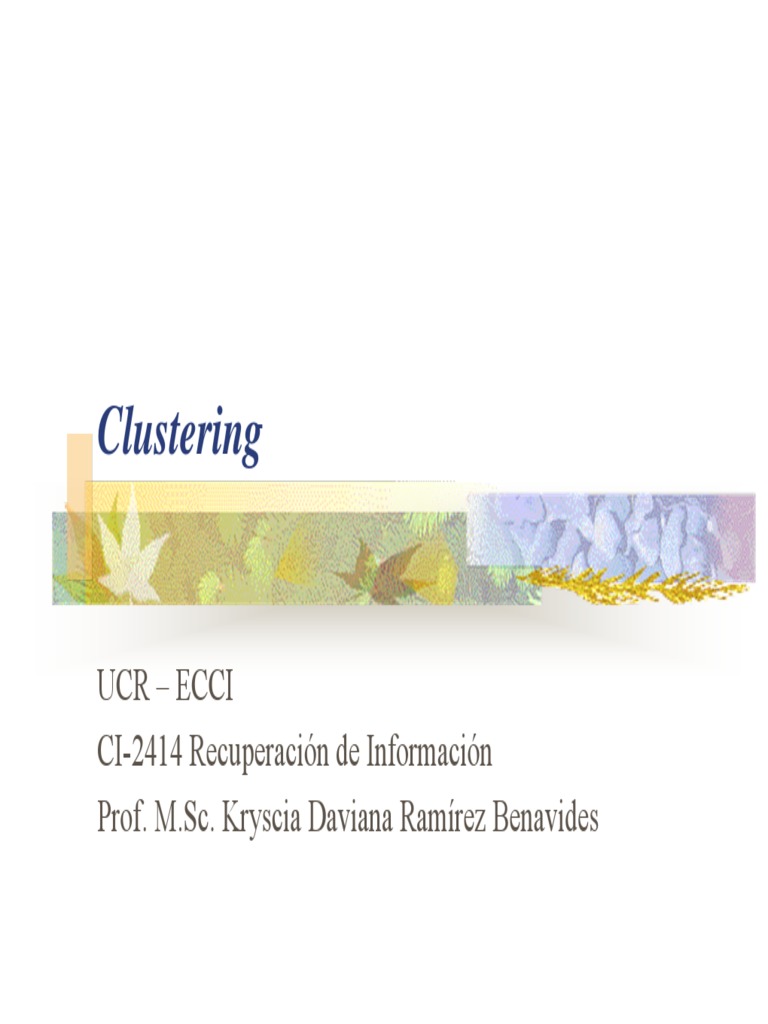 Clustering | PDF | Grupo de computadoras | Algoritmos