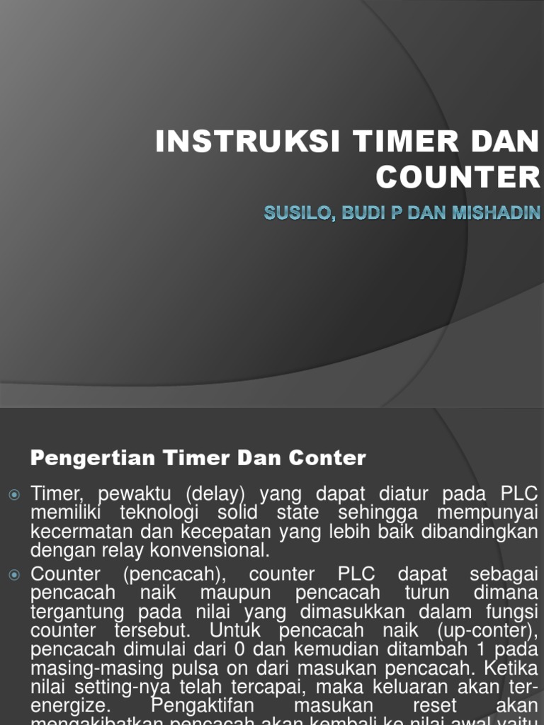 Instruksi Timer Dan Counter PLC Omron | PDF Instruksi Timer Dan Counter PLC Omron | PDF