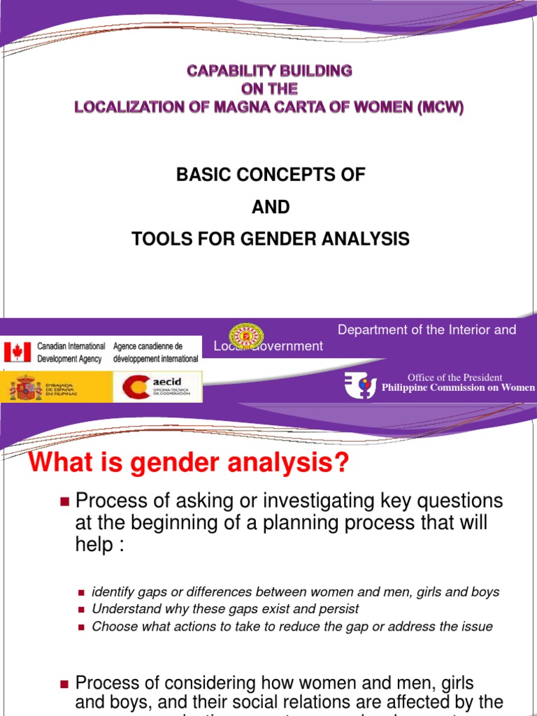 Basic Concepts Tools Gender Analysis | Gender Analysis | Gender And ...