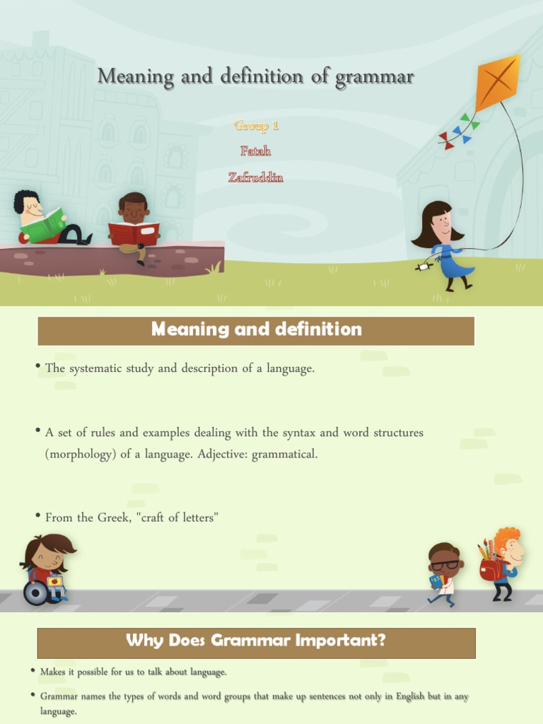 Meaning and Definition of Grammar | PDF | Grammar | Word