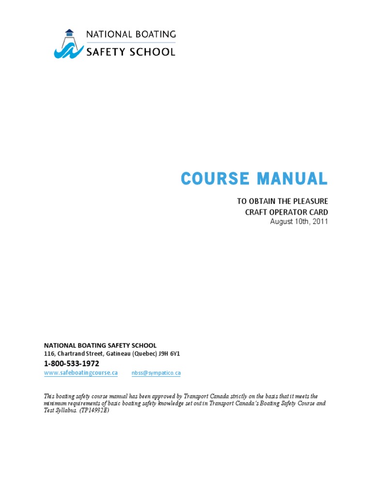 Canadian Boating Exam Manual | PDF | Navigation | Water Transport