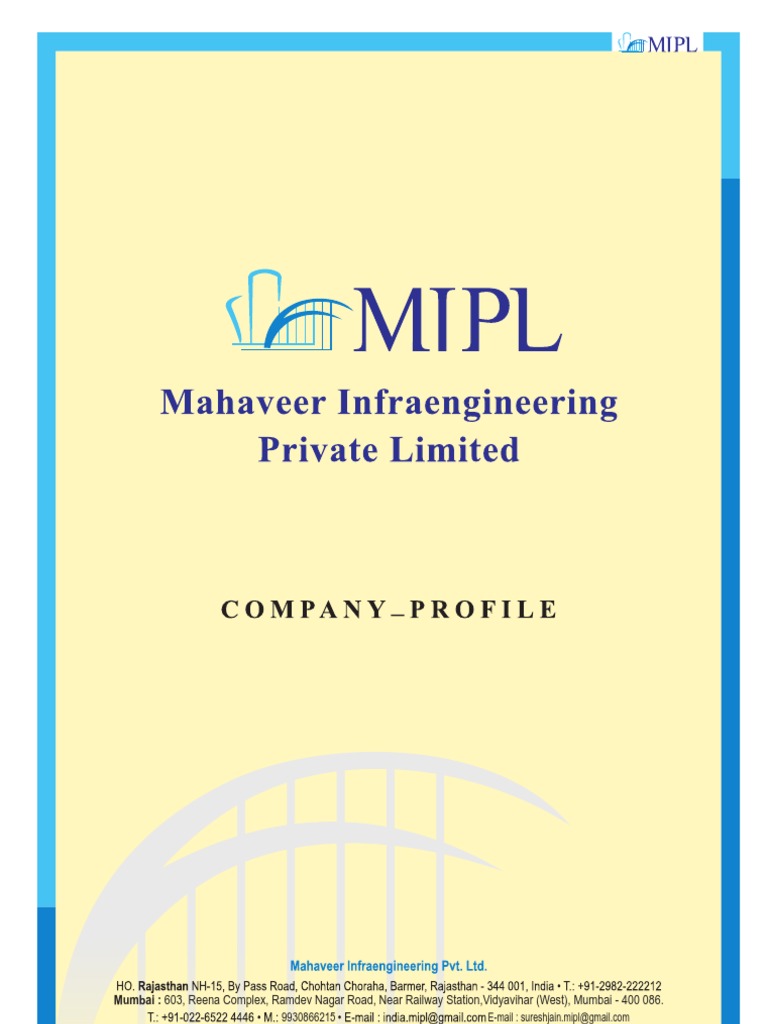 MIPL Group Company Profile Overview | PDF | Infrastructure | Engineering