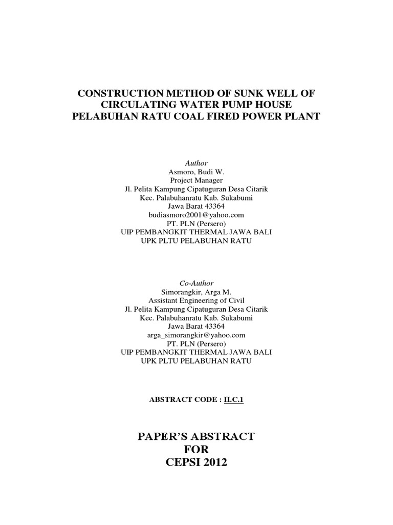 Abstract For CEPSI 2012 | PDF | Power Station | Pump