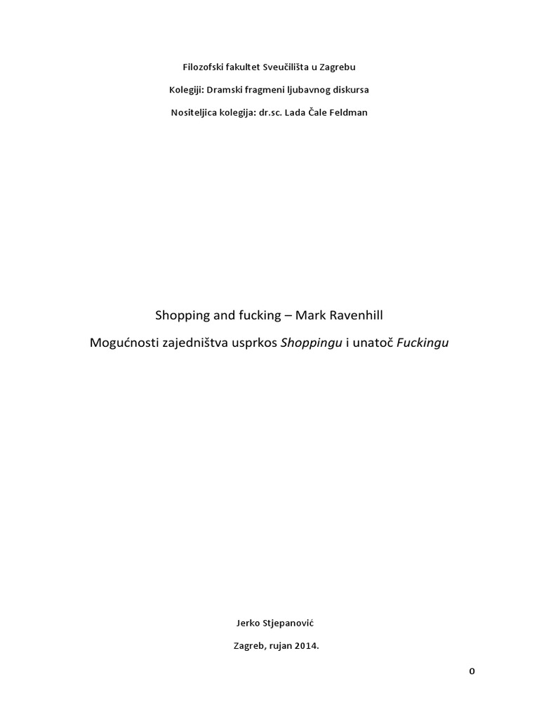 Mark Ravenhill - Shopping and Fucking | PDF