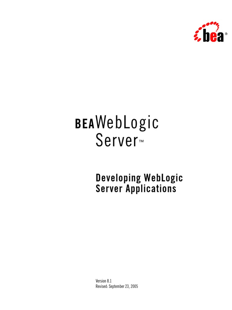 Developing WebLogic Server Applications | PDF | Enterprise Java Beans | Java Server Pages