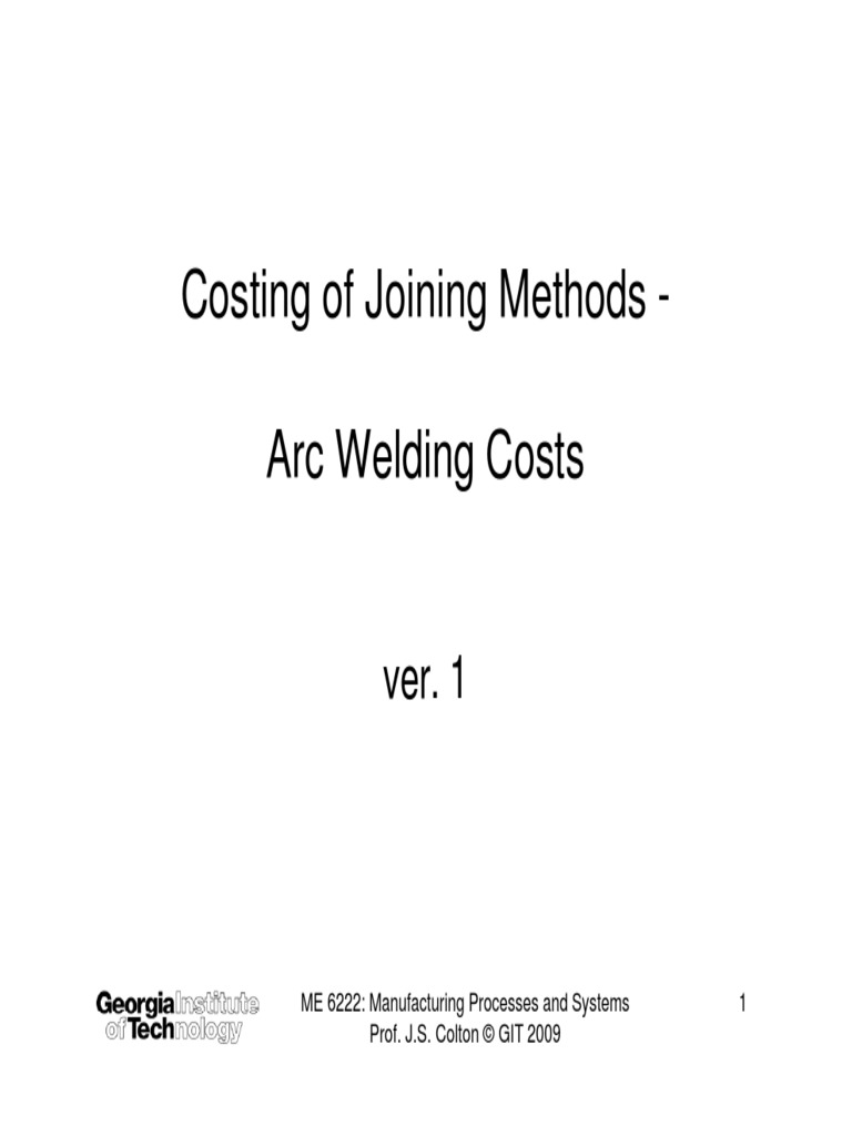 Arc Costs | PDF | Welding | Construction