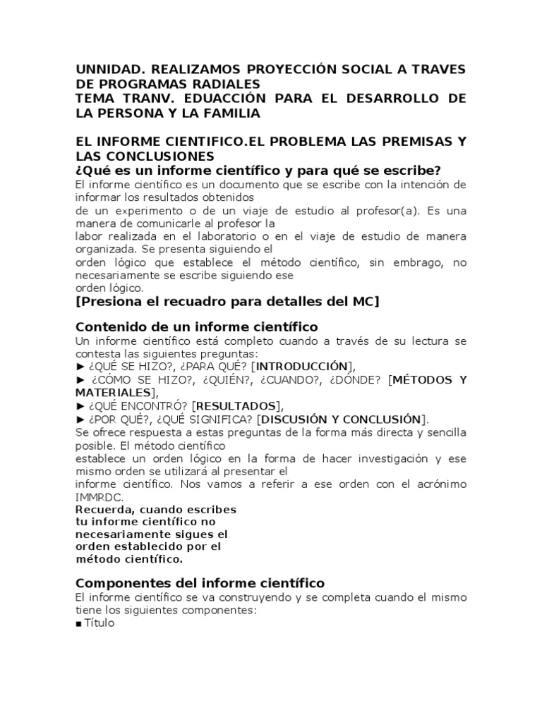 Informe Cientifico | PDF | Algas | Science