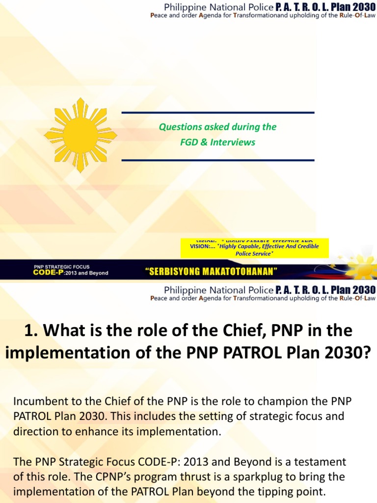 PNP PATROL Plan 2030 Implementation Insights | PDF | Strategic ...