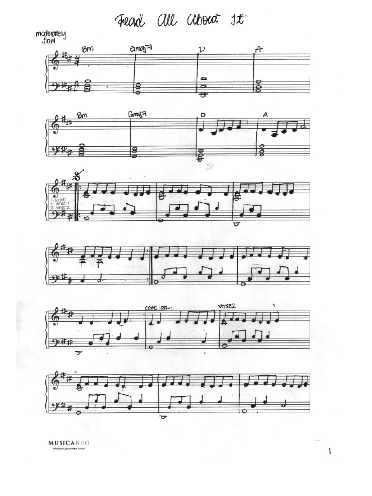 Read All About It Piano Sheet | PDF