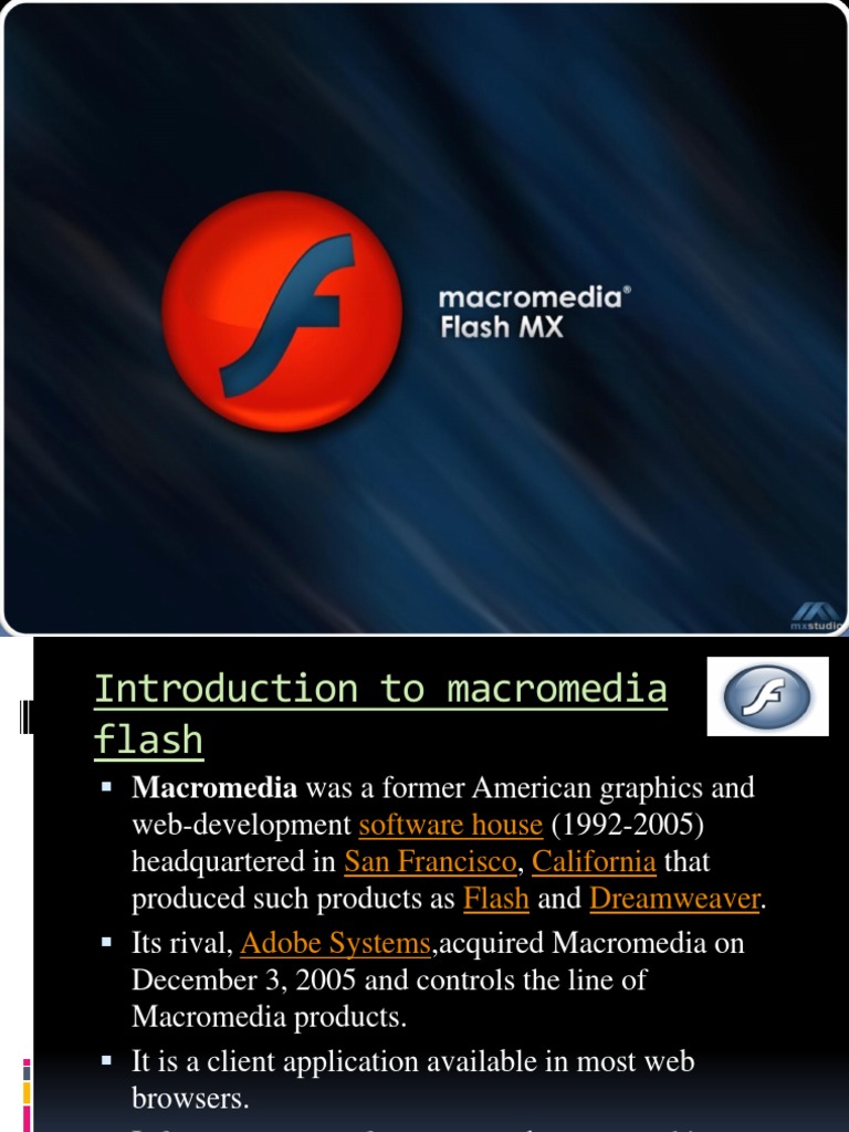 Presentation of Macromedia Flash | Adobe Flash | Software