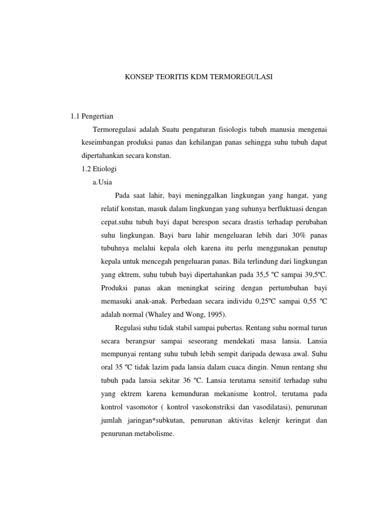 Konsep Teoritis KDM Termoregulasi | PDF | Pengembangan Diri | Kesehatan Holistik