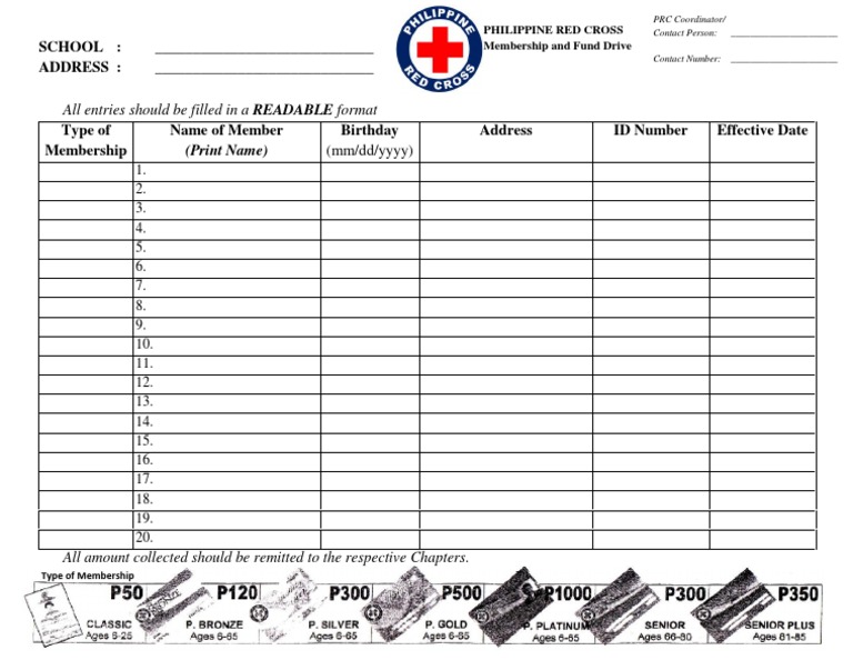 Red Cross Form | PDF