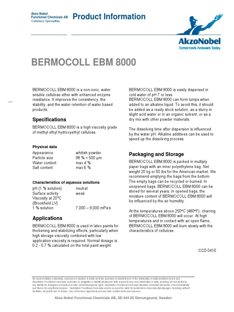 BERMOCOLL EBM 8000 | Solution | Water