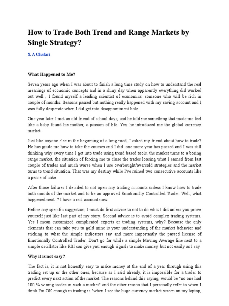 Trading Strategies for Trend and Range Markets | PDF | Financial ...