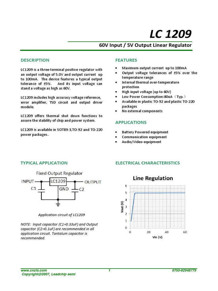 LC1209 Datasheet (V1.0) | Download Free PDF | Electrical Resistance And ...