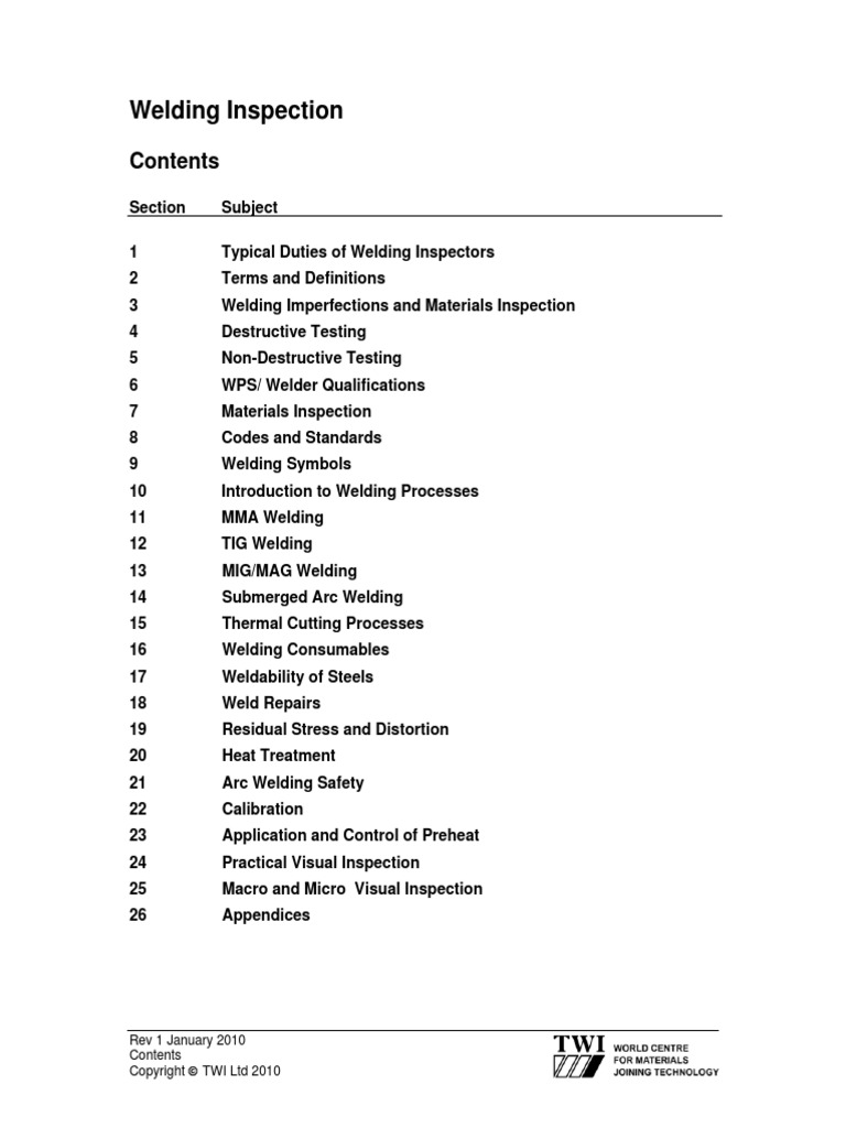 TWI CSWIP 3.1 Welding Inspector | PDF | Welding | Construction