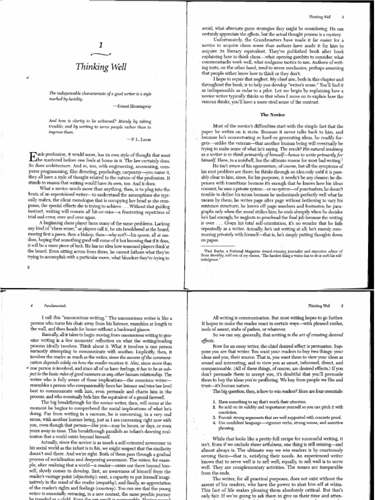 Trimble - Writing With Style (Ch.1 - Thinking Well) | PDF