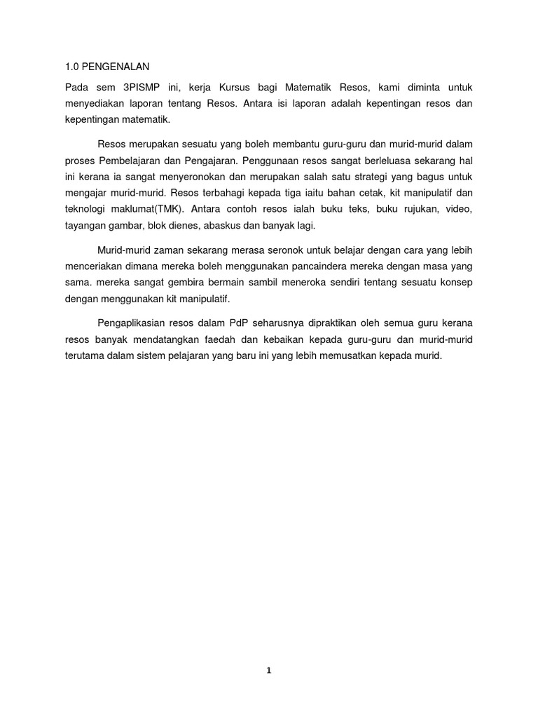 Assignment Resos (Isi) | PDF