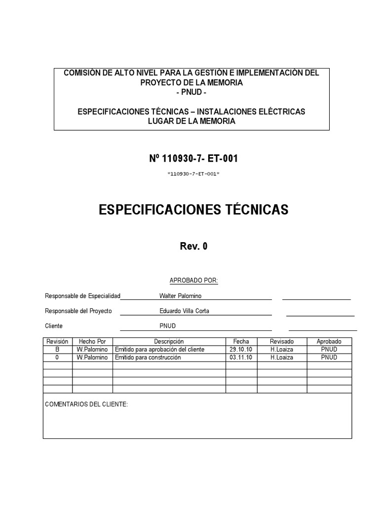Especificaciones Tecnicas Inst. Electricas | PDF | Cobre | Transformador