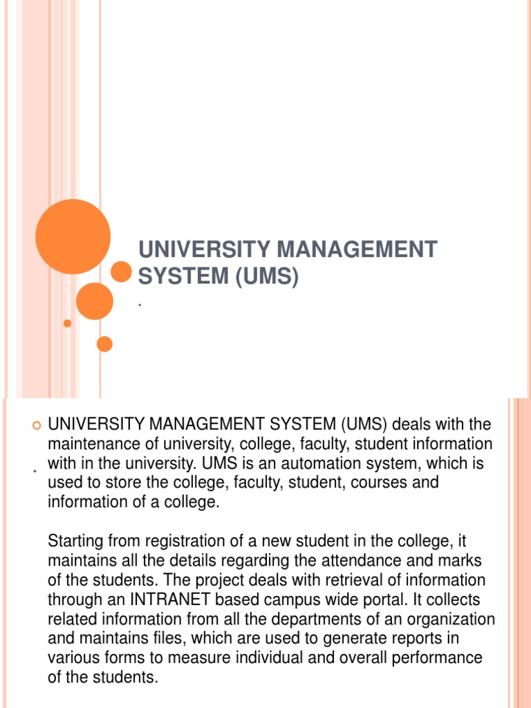 University Management System (Ums) in Powepoint | PDF | Bus | Password