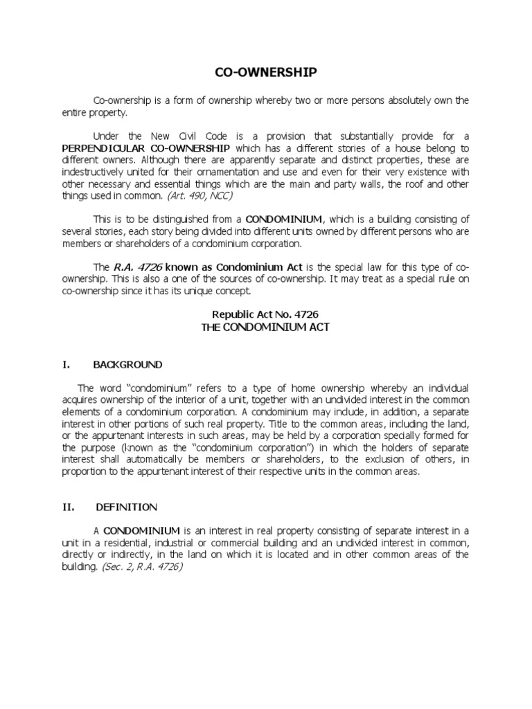 Condominium Draft | PDF | Condominium | Ownership