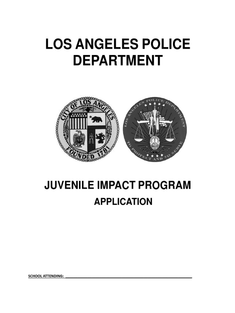 Juvenile Impact Program Application (English) | PDF | Indemnity | Police