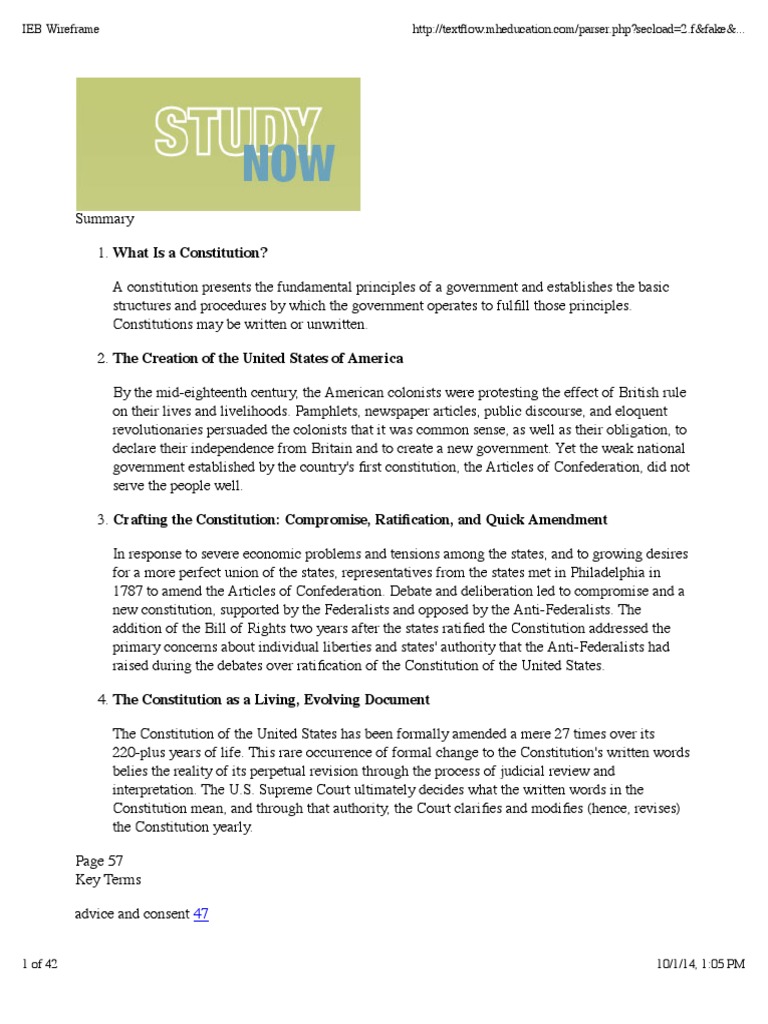 Chapter 2 Summary American Democracy Now | PDF | American Government ...