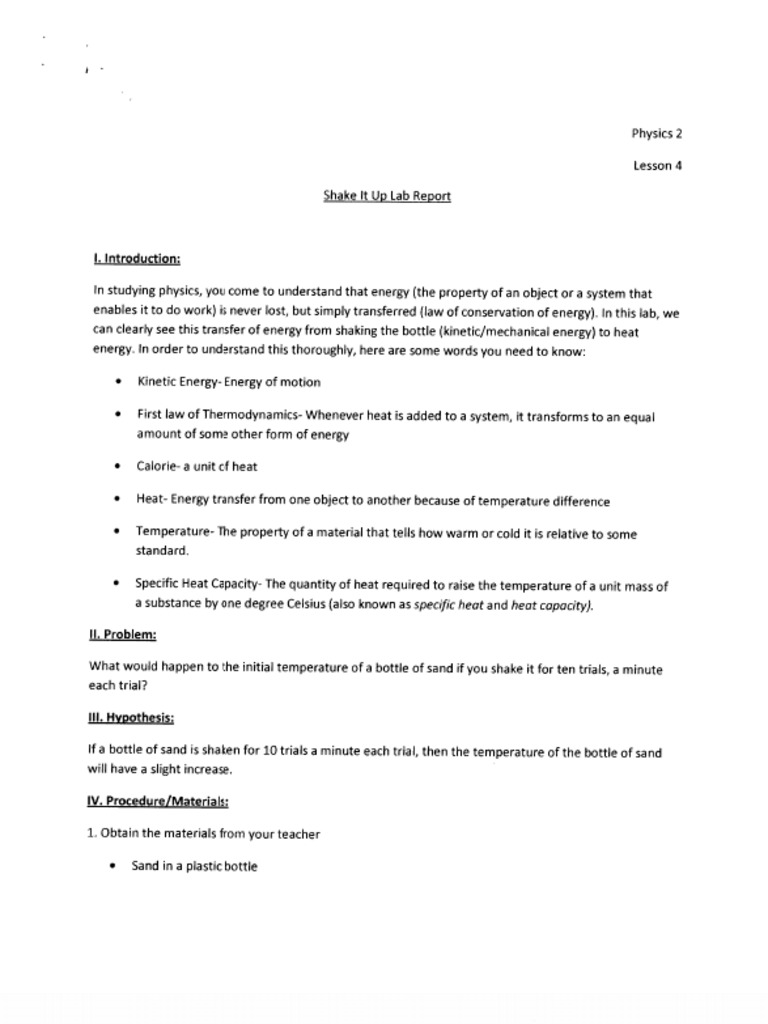 Physics 2 Lab Report | PDF | Temperature | Heat