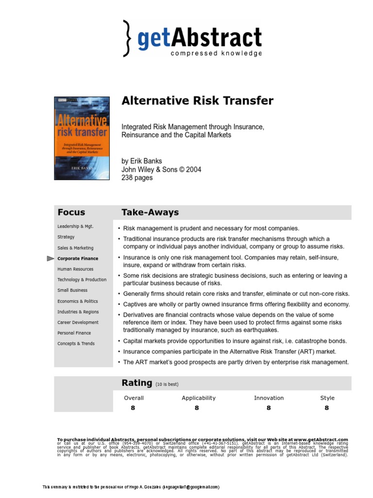 Alternative Risk TRF e 02 | PDF | Risk | Hedge (Finance)