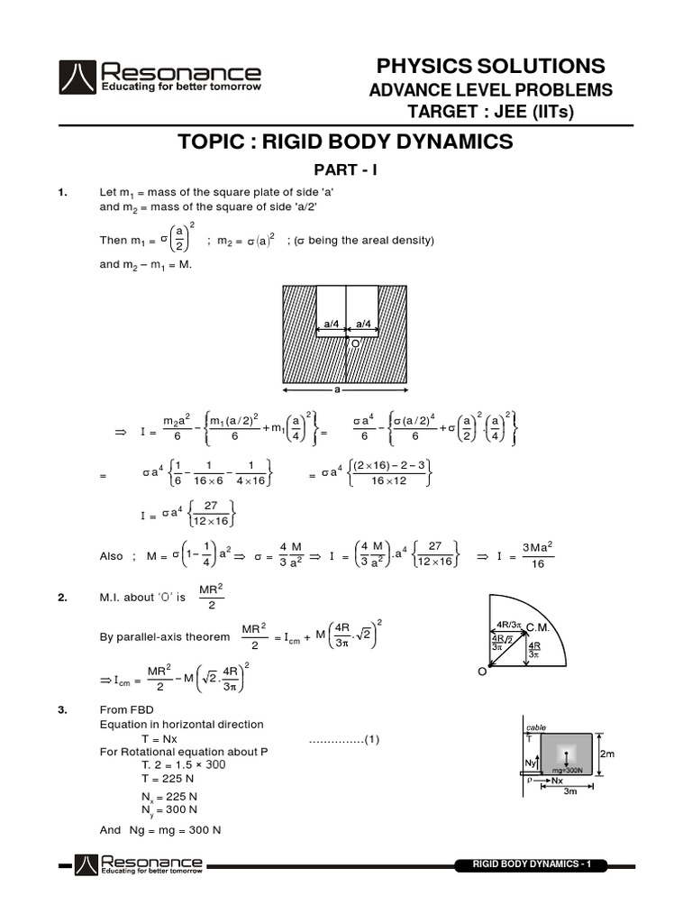 Alp Solutions Rbd Physics Eng Pdf Collision Rotation Around A Fixed Axis 0571