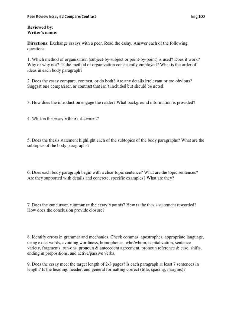 Peer Review Guide for Students | PDF | Career & Growth