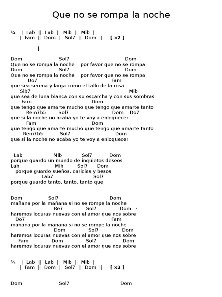 Que No Se Rompa La Noche | PDF