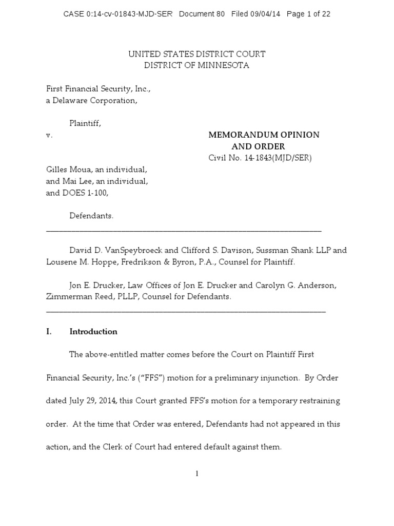 Order Granting Preliminary Injunction PDF | PDF | Complaint | Discovery (Law)