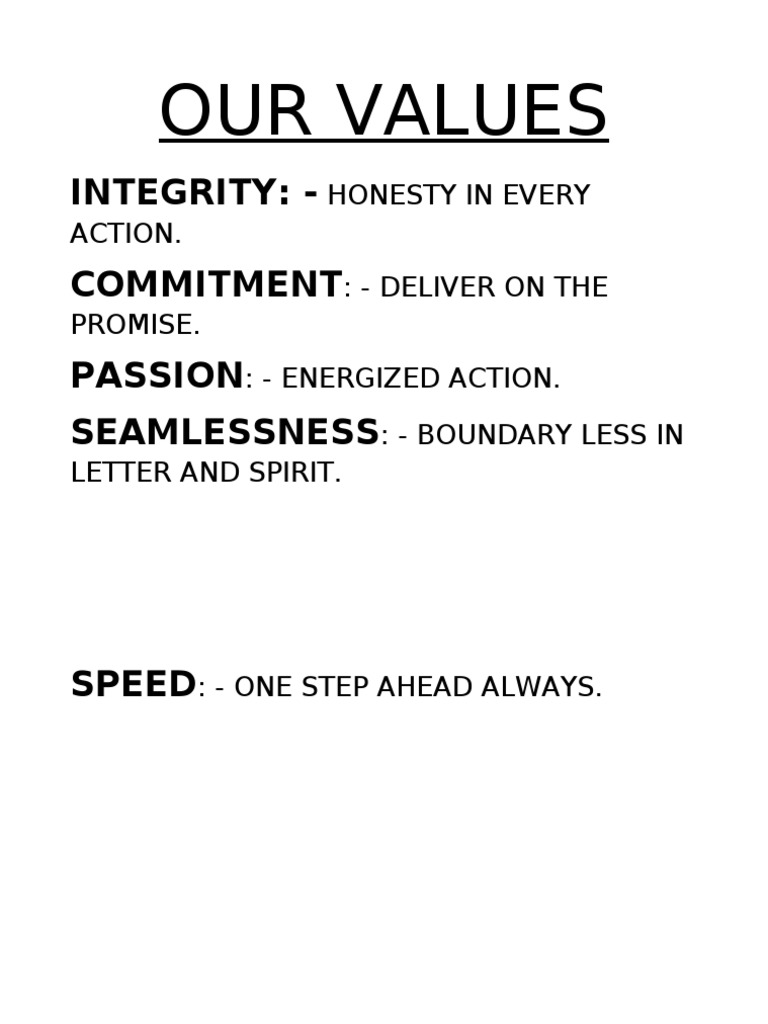 Our Values | PDF