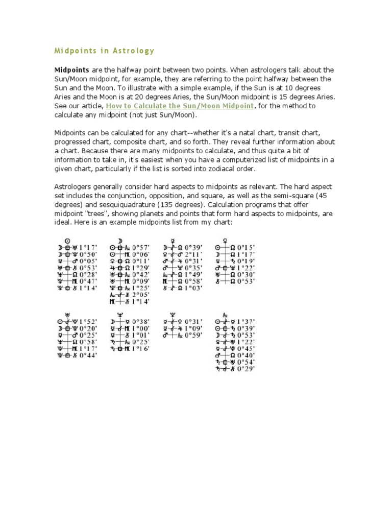 Understanding Midpoints in Astrology | PDF | Planets In Astrology | Planets