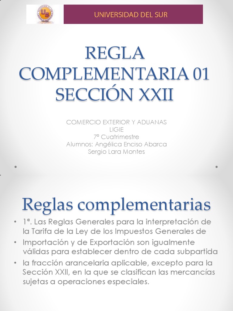 Regla Complementaria | PDF