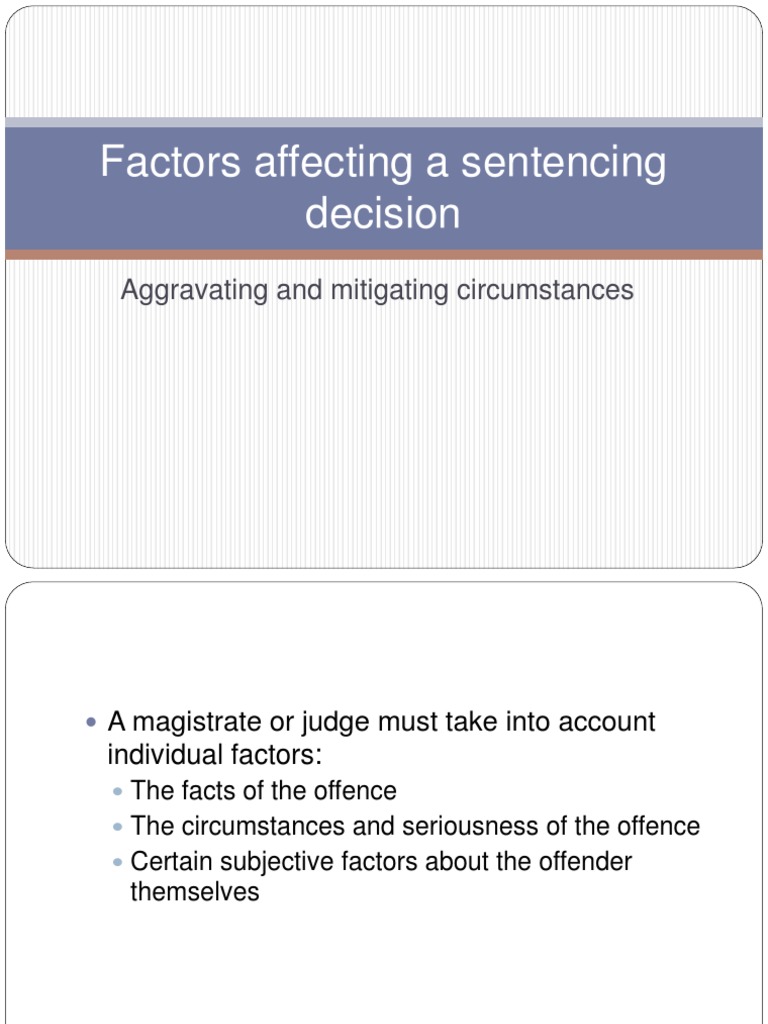 Lesson 21 - Factors Affecting A Sentencing Decision | PDF | Sentence ...