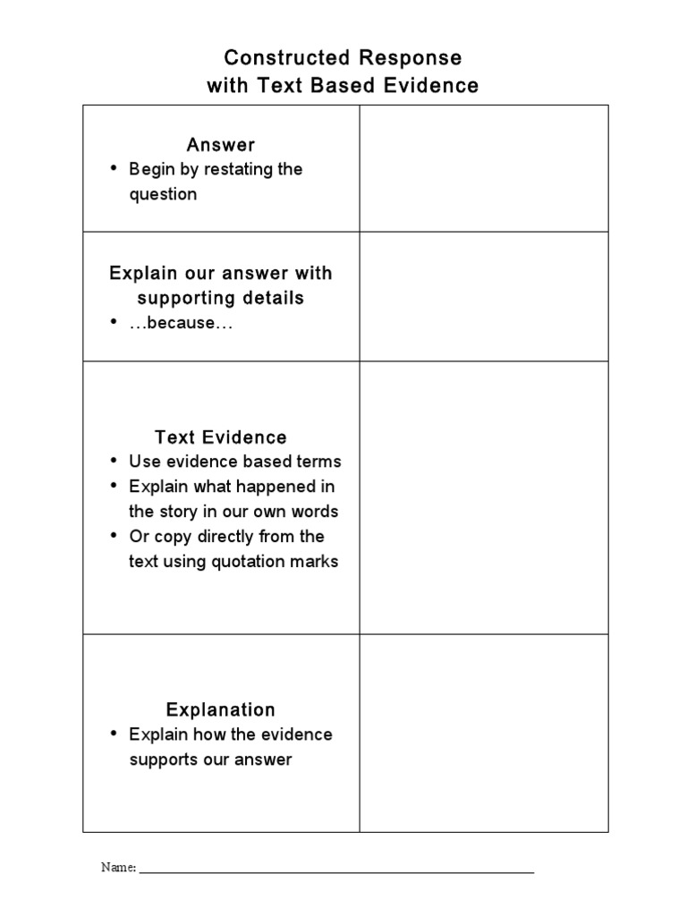 Constructed Response Template Guide | PDF