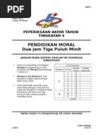 Soalan Pertengahan Tahun Pendidikan Moral Tingkatan 5 | PDF