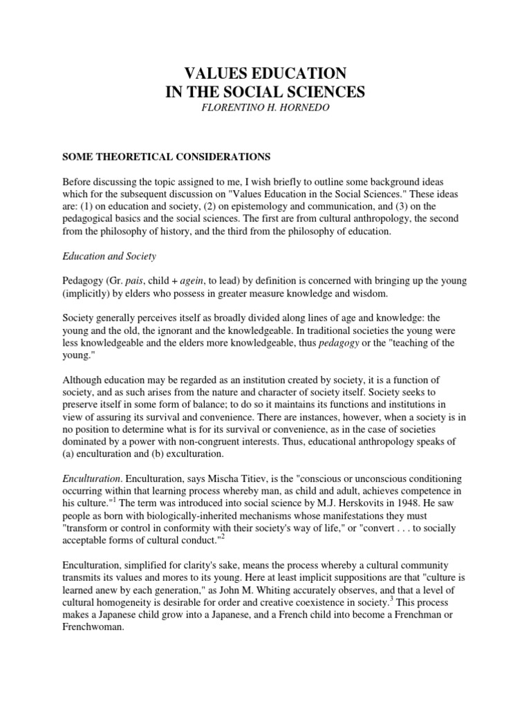 Values Education | PDF | Science | Cognition