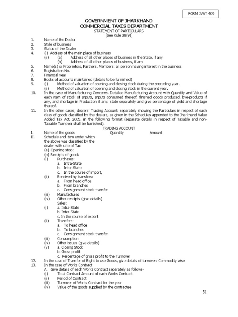 Form Jvat 409 | PDF | Invoice | Debits And Credits