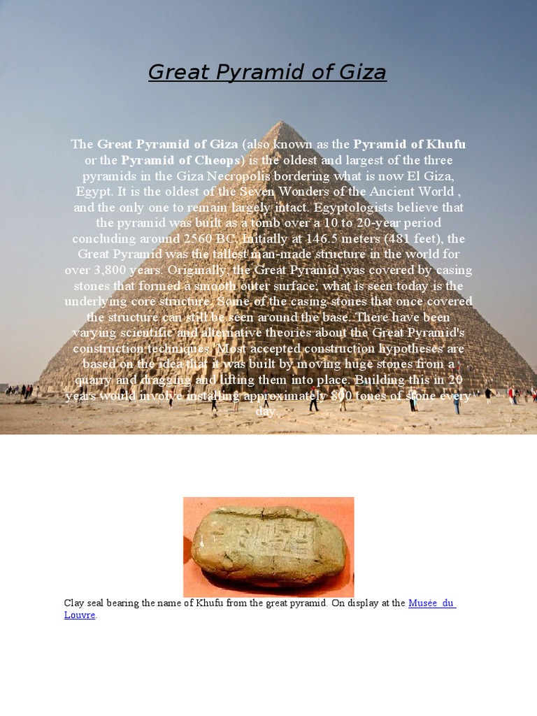 PROJECT: Great Pyramid of Giza | Download Free PDF | Egyptian Pyramids ...