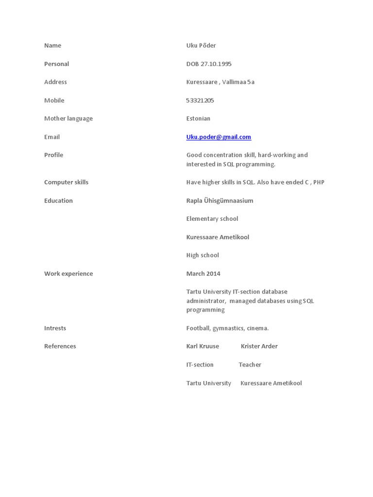 English CV | PDF