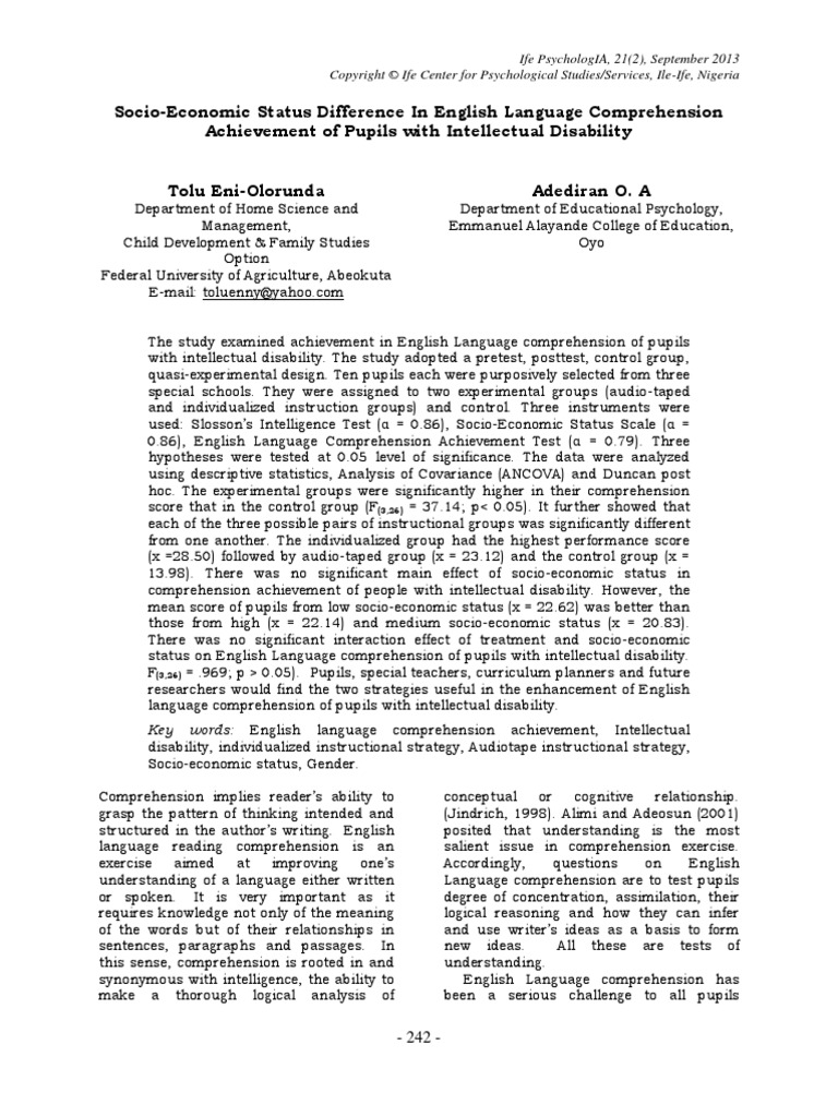 Olorunda and Adediran | PDF