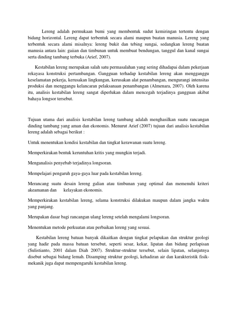 Jenis-Jenis Longsoran pada Lereng | PDF | Sains & Matematika
