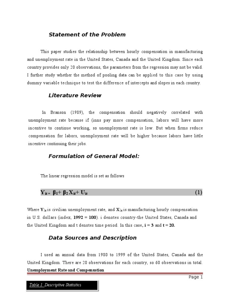 Unemployment Rate 3 Pdf Dummy Variable Statistics Regression